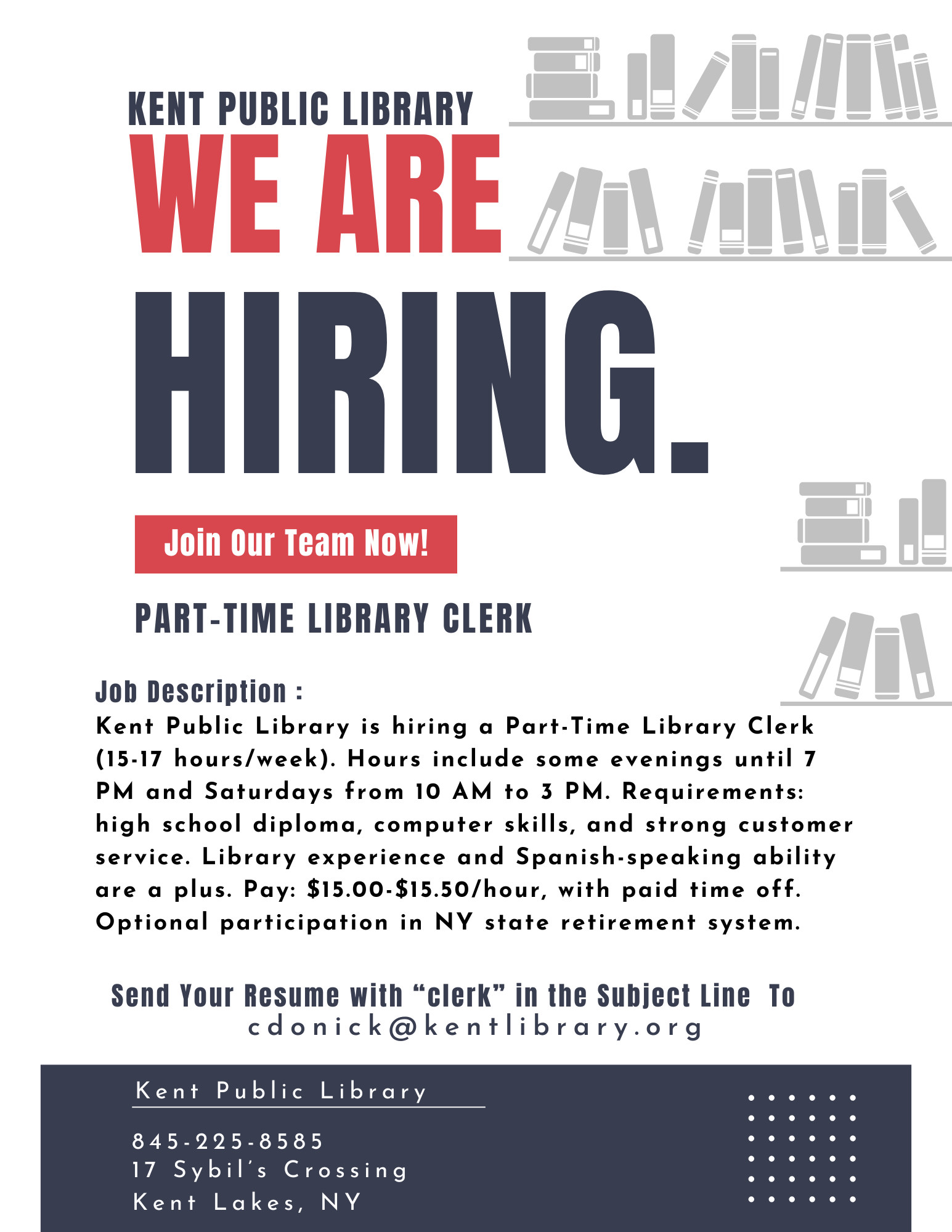 Employment Opportunities – Kent Public Library
